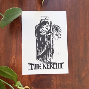 Muppet Tarot the Kermit Linocut Print - Etsy