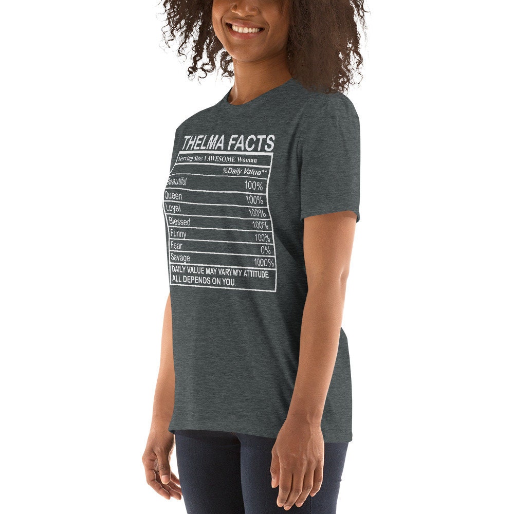 Thelma Nutrition Serving Facts Traits Funny Girl Name Thelma Novelty T ...