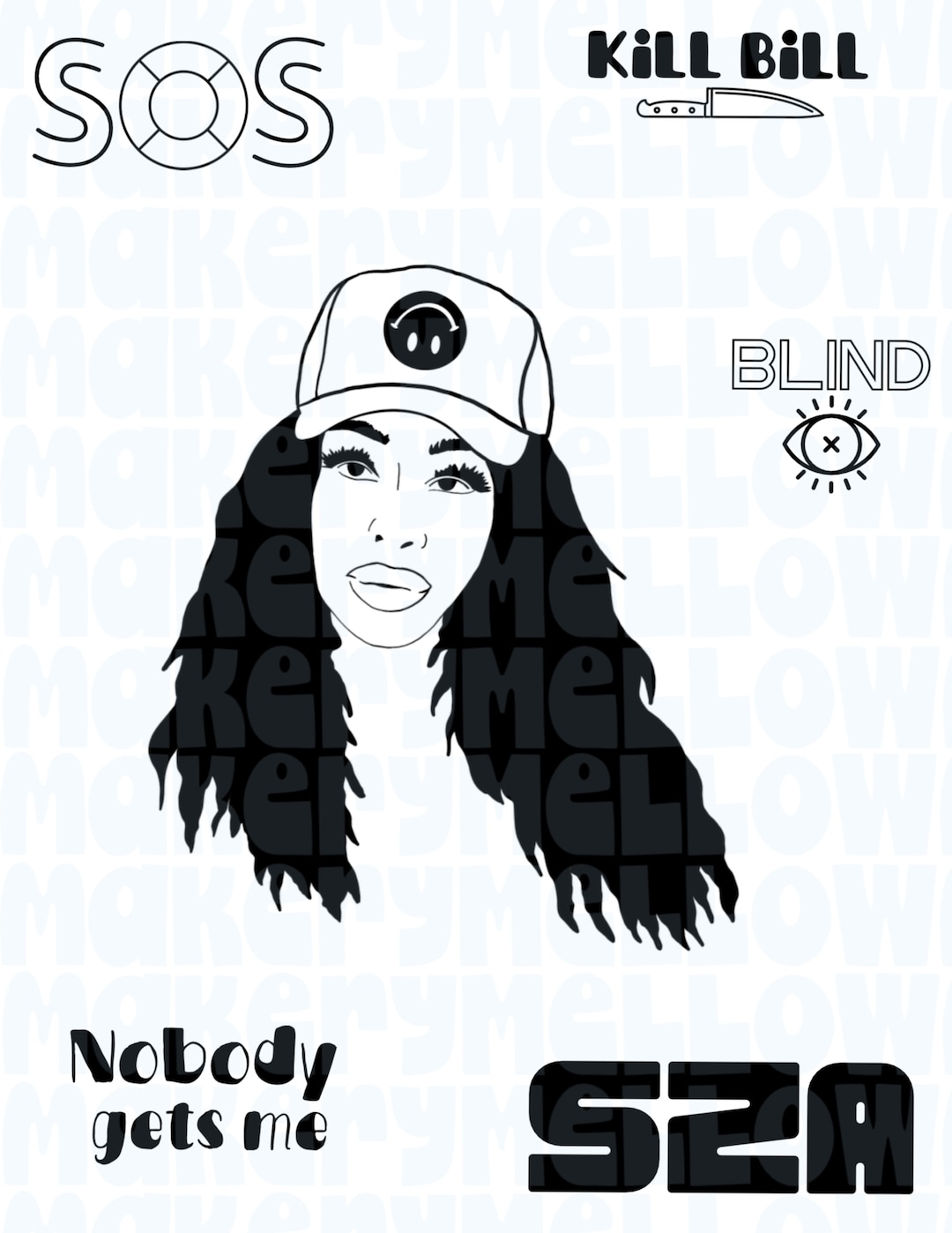 SZA- Bundle -musician- Svg, Jpeg Design Cut Files for Cricut Design ...