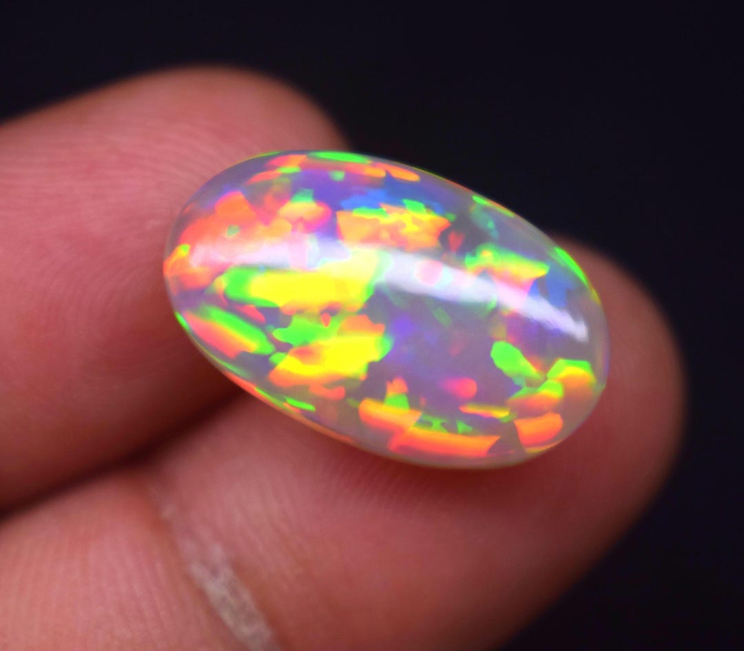 Ethiopian Opal Cabochon: Multi Fire Oval Gemstone, 10 Ct - Etsy