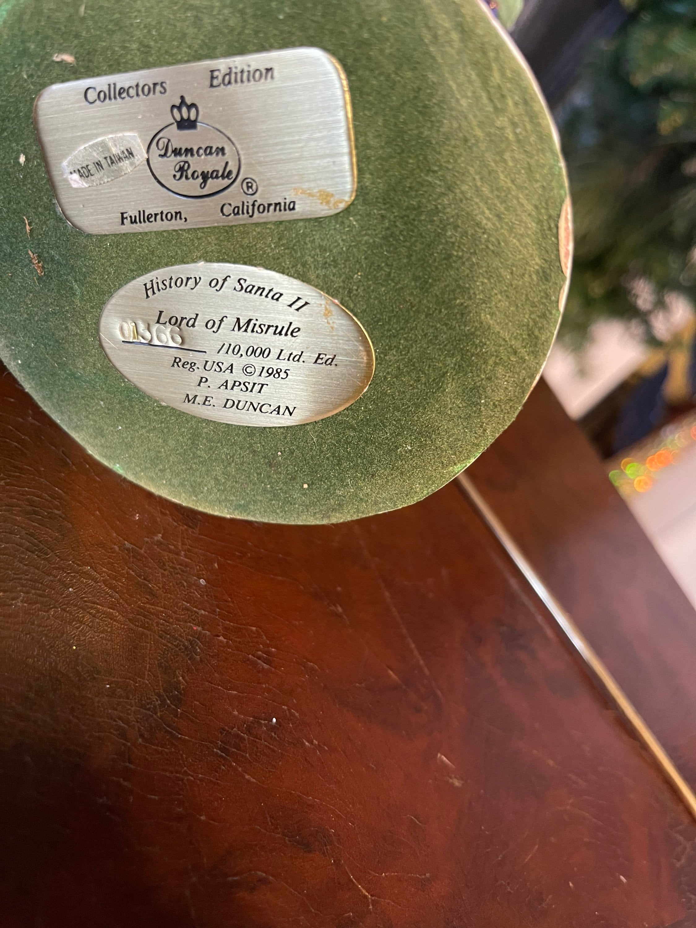 Vintage 1985 Duncan Royale Lord of Misrule History of Santa II 1366/ ...