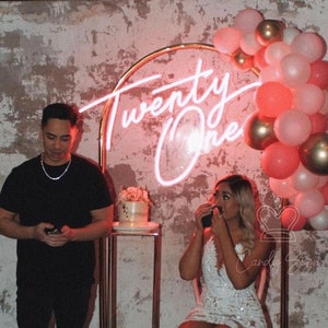 Twenty One Neon Sign Custom,21 Year Old Birthday Decor, LED Light Sign ...