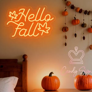 Hello Fall Neon Sign,custom Fall LED Neon Light,fall Party Garden Decor ...
