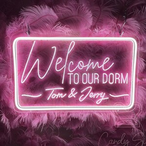 Welcome to Our Dorm Neon Sign Custom Dorm Room Neon Name Sign USB Neon ...