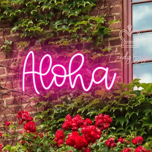 Aloha Neon Sign,custom Hawaii Tropical Pink LED Neon Light,summer Beach ...