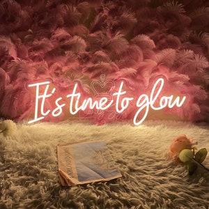 It's Time to Glow Neon Sign,custom Cowgirls Neon Decor,beauty Slaon ...