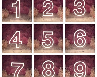 Neon Sign Number Table - Etsy