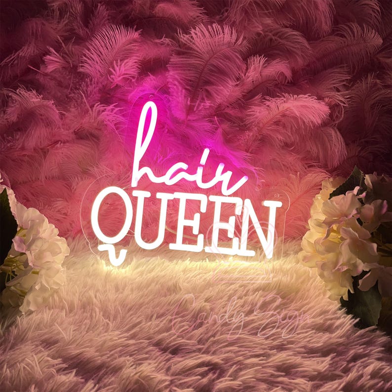 Hair Queen Neon Sign,custom Beauty Room Neon Decor,barber Shop Light ...