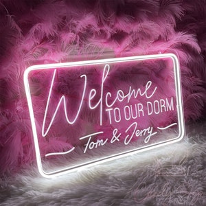 Welcome to Our Dorm Neon Sign Custom Dorm Room Neon Name Sign USB Neon ...