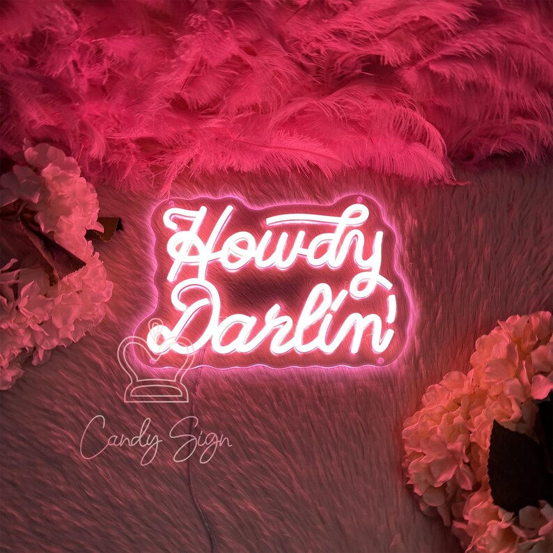 Howdy Darlin' Neon Sign,custom Western Cowgirl LED Neon Sign,western ...