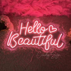 Hello Beautiful Neon Sign Custom Neon Salon Decor Led Sign for Beauty ...