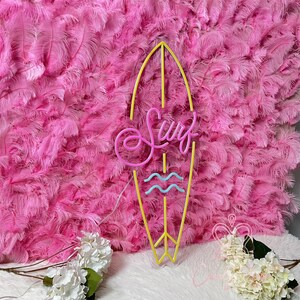 Surfboard Wave Neon Sign,custom Neon Sign,surf Club Decor,summer Beach ...