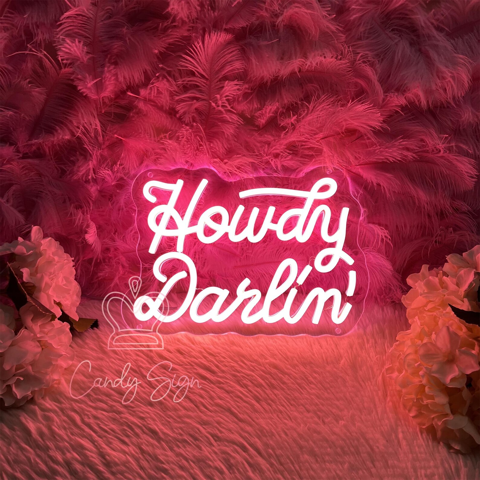 Howdy Darlin' Neon Sign,custom Western Cowgirl LED Neon Sign,western ...