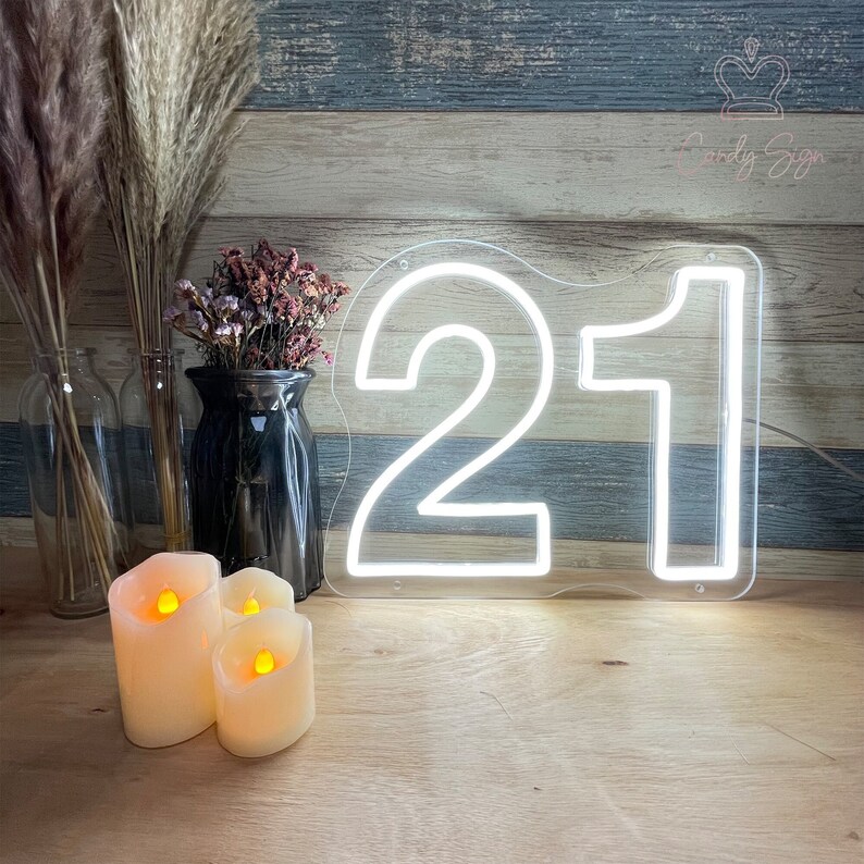 21st Twenty One Birthday Neon Sign Custom LED Light Sign - Etsy