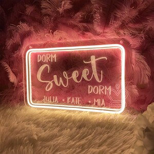 Sweet Dorm Name Neon Sign,custom Neon Name Sign,usb Neon Light for Dorm ...