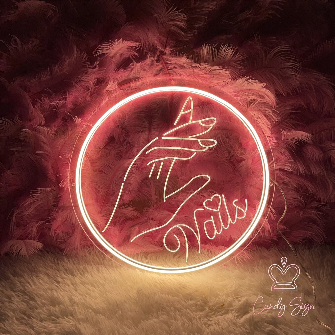 Nails Neon Sign,3d Engrave USB Neon Sign for Beauty Room,custom Salon ...