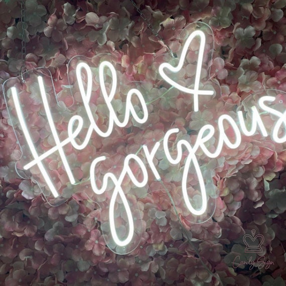 Hello Gorgeous Neon Signcustom Heart Sign Salon - Etsy Australia