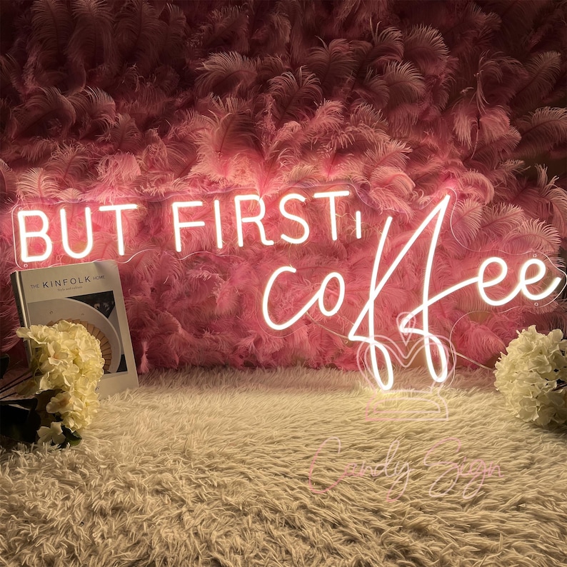 But First Coffee Neon Sign,custom Coffee Bar Neon Sign,club Cafe Shop ...