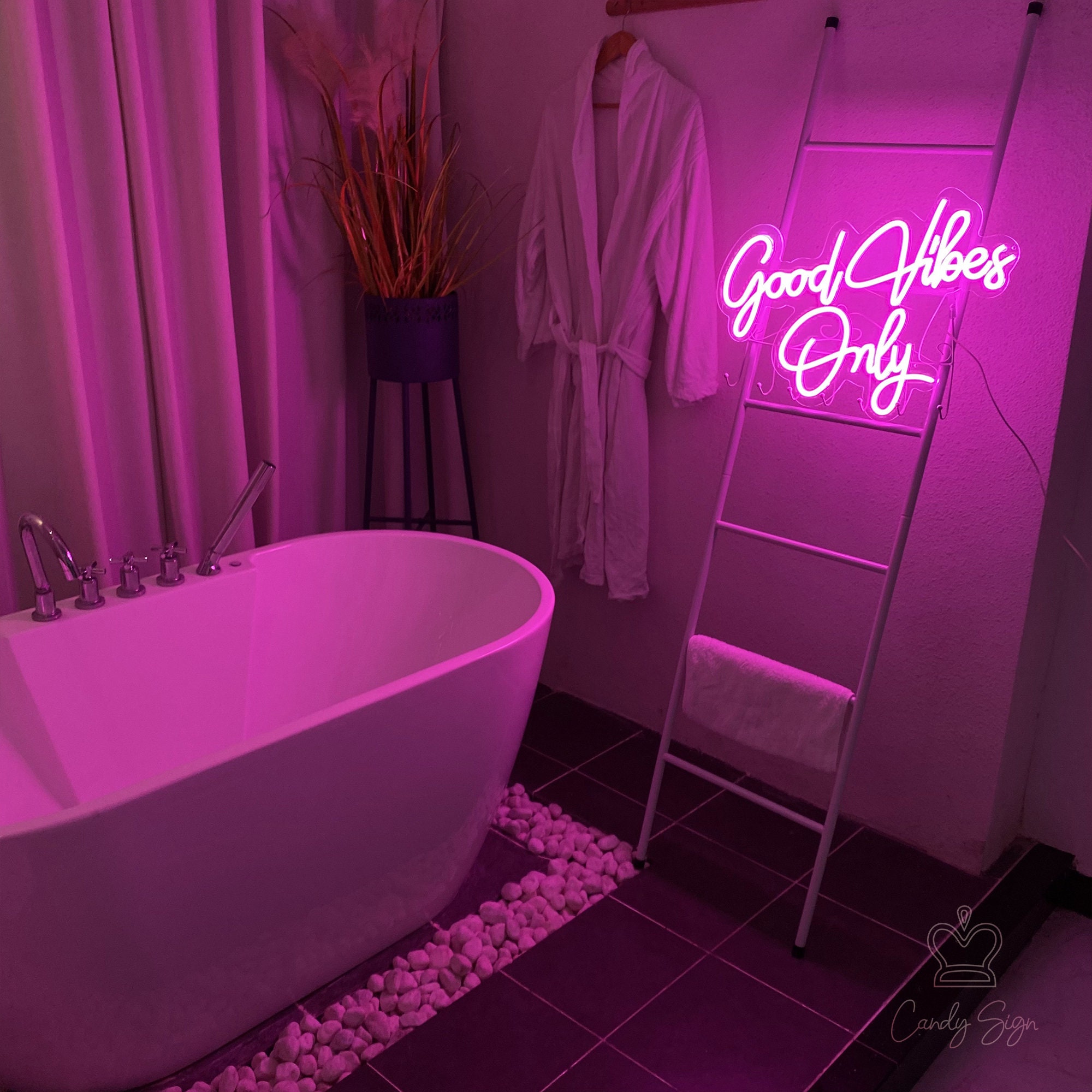 Good Vibes Only Custom Neon Sign Business Beauty Hair Nails | Etsy