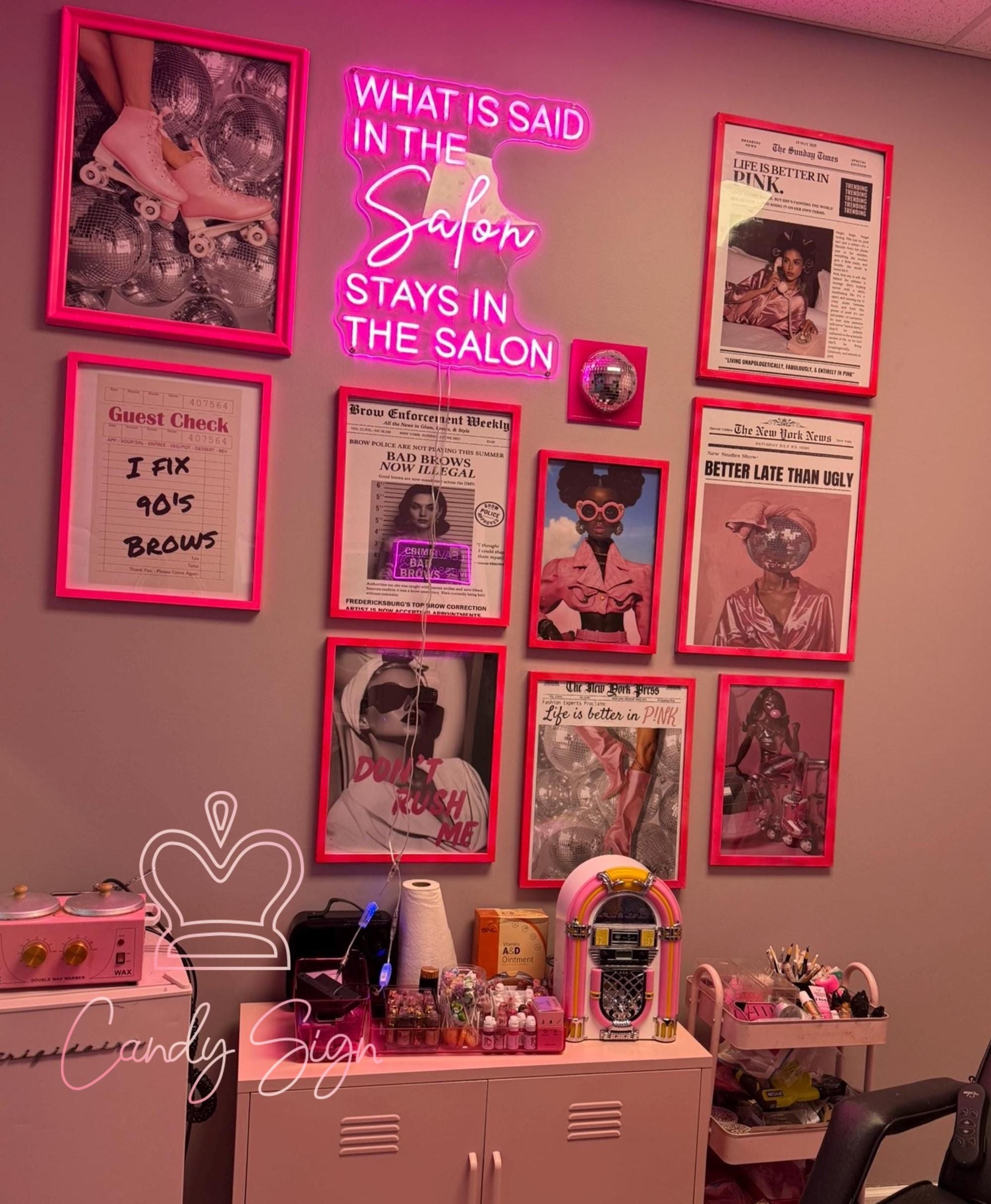 What is Said in the Salon Stays in the Salon Neon Sign,custom Beauty ...
