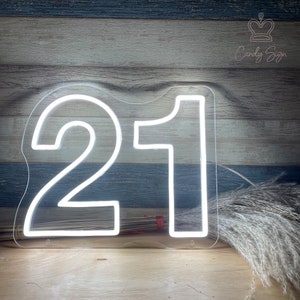 21st Twenty One Birthday Neon Sign Custom LED Light Sign - Etsy