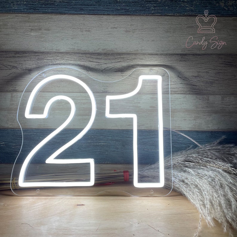 21st Twenty One Birthday Neon Sign Custom LED Light Sign - Etsy