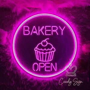 Bakery Open Neon Sign,custom Shop Open Neon Sign,3d Engrave Acrylic ...