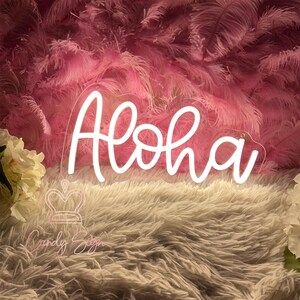 Aloha Neon Sign,custom Hawaii Tropical Pink LED Neon Light,summer Beach ...