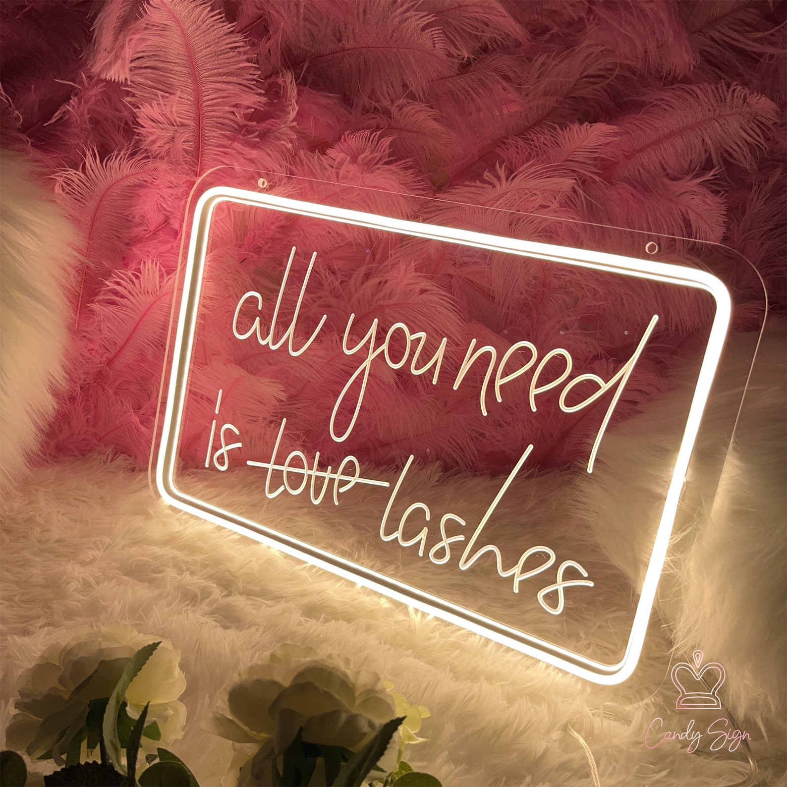 All You Need is Lashes Neon Signusb Neon Light for Bedroom3d - Etsy