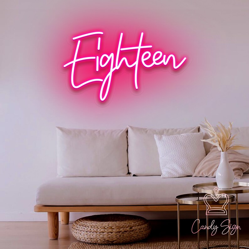 18 Eighteen Birthday Neon Signcustom Party Decorhandmade - Etsy