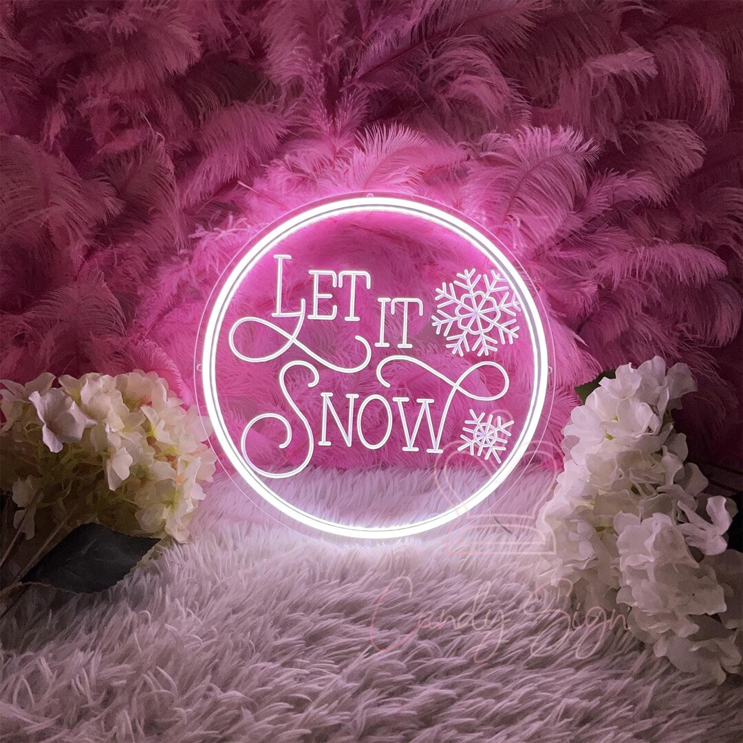 Custom "let It Snow" LED Neon Sign, Snowflake Engraved Art, Christmas ...