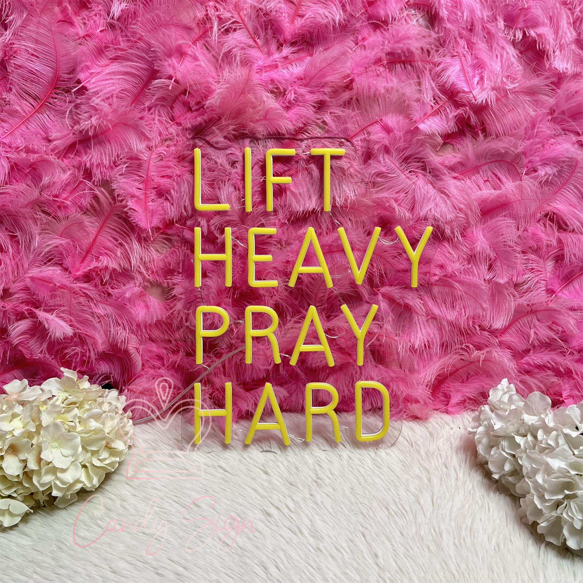 Lift Heavy Pray Hard Neon Sign,custom Home Gym Neon Light,workout Room ...