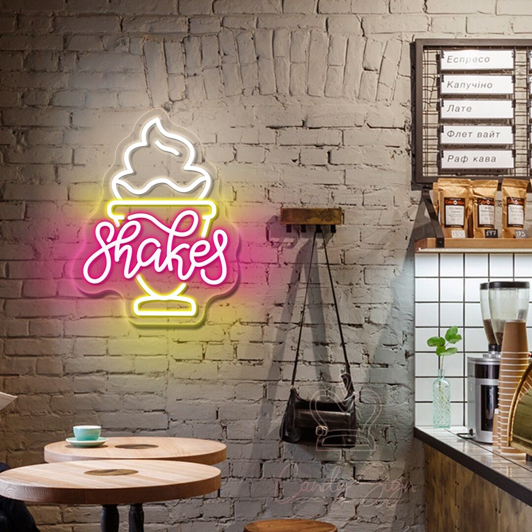 Milkshake Neon Sign, Custom Ice Cream Led Neon Sign,fast Food Neon,ice ...