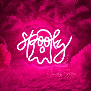Spooky Boo Neon Sign Custom Halloween Led Light Sign Cute Ghost Light ...