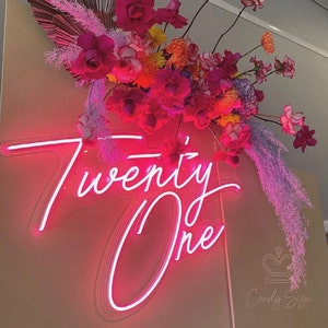 Twenty One Neon Sign Custom,21 Year Old Birthday Decor, LED Light Sign ...
