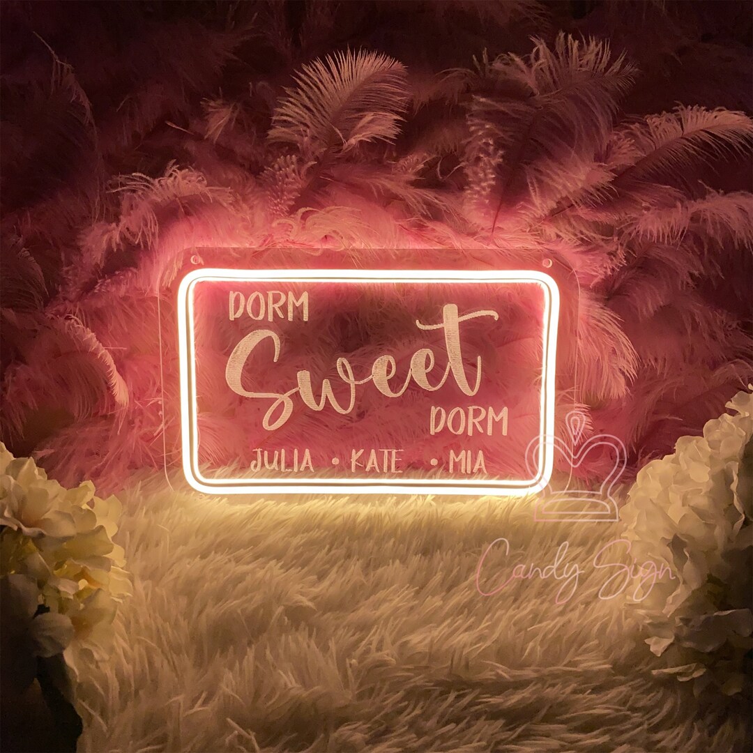 Sweet Dorm Name Neon Sign,custom Neon Name Sign,usb Neon Light for Dorm ...
