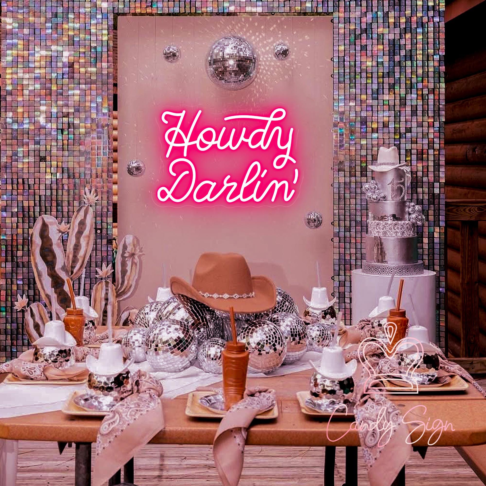Howdy Darlin' Neon Sign,custom Western Cowgirl LED Neon Sign,western ...