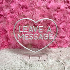 Leave A Message Neon Sign Custom Neon Wedding Guestbook Table Sign ...