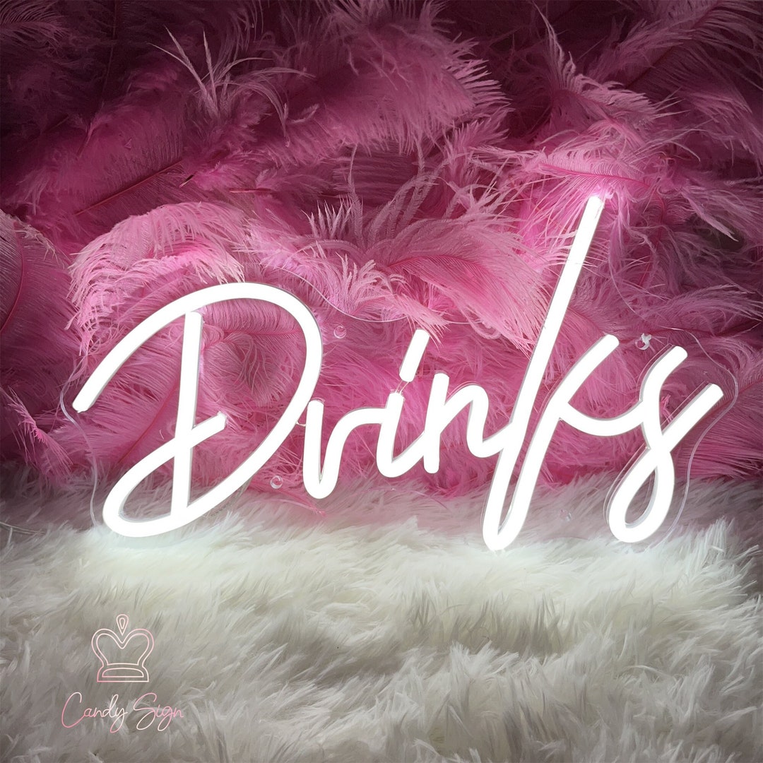Drinks LED Neon Sign, Party Bar Decor - Etsy