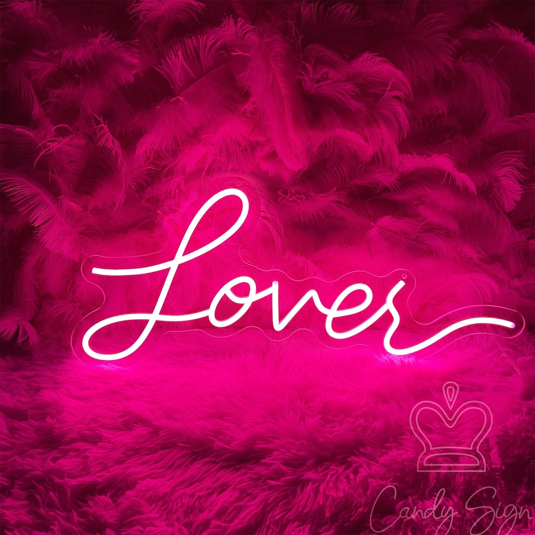 Lover Neon Sign Wedding Neon Light Sign Custom Pink Wedding Signs ...