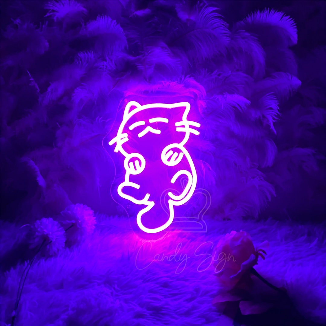 Cat Neon Sign,custom Cute Animal Neon Sign,pet Wall Art,gifts for Pet ...