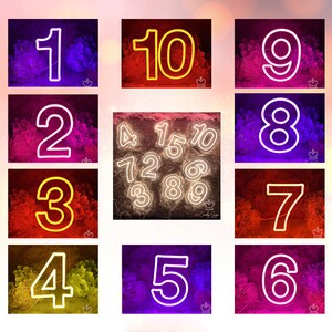 Mini Numbers Neon Sign,9.5 Inch Wedding Number Sign,custom Wedding Neon ...