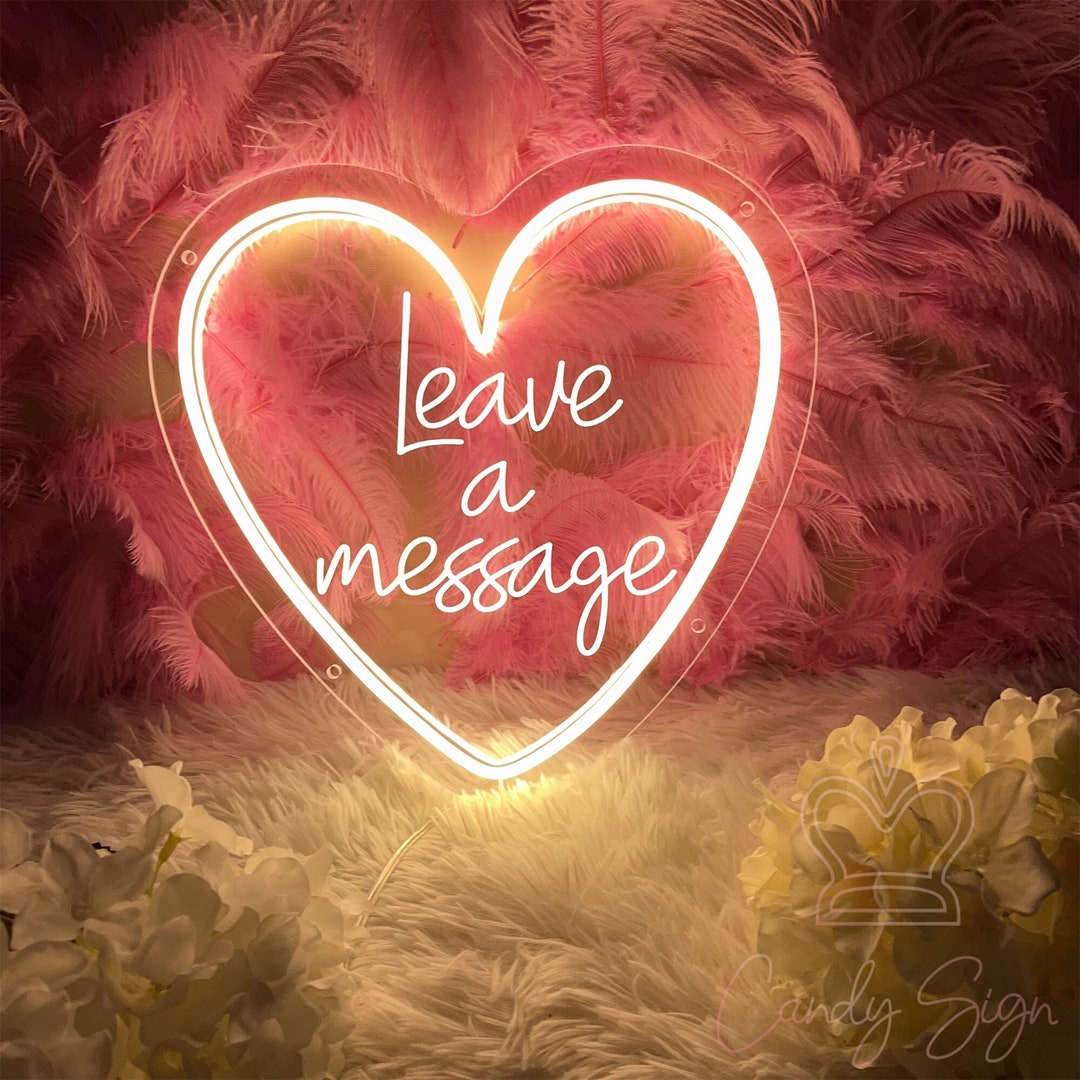 Leave A Message Neon Sign,custom Neon Wedding Sign,usb Engrave Light ...