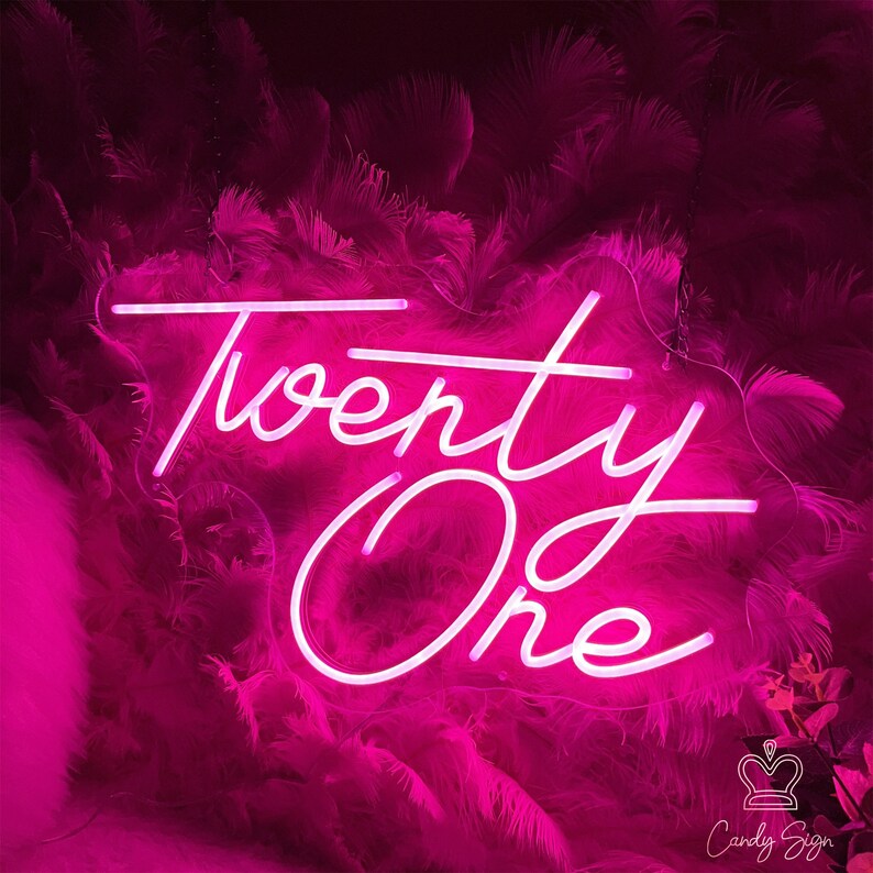 Twenty One Neon Sign Custom21 Year Old Birthday Decor LED - Etsy