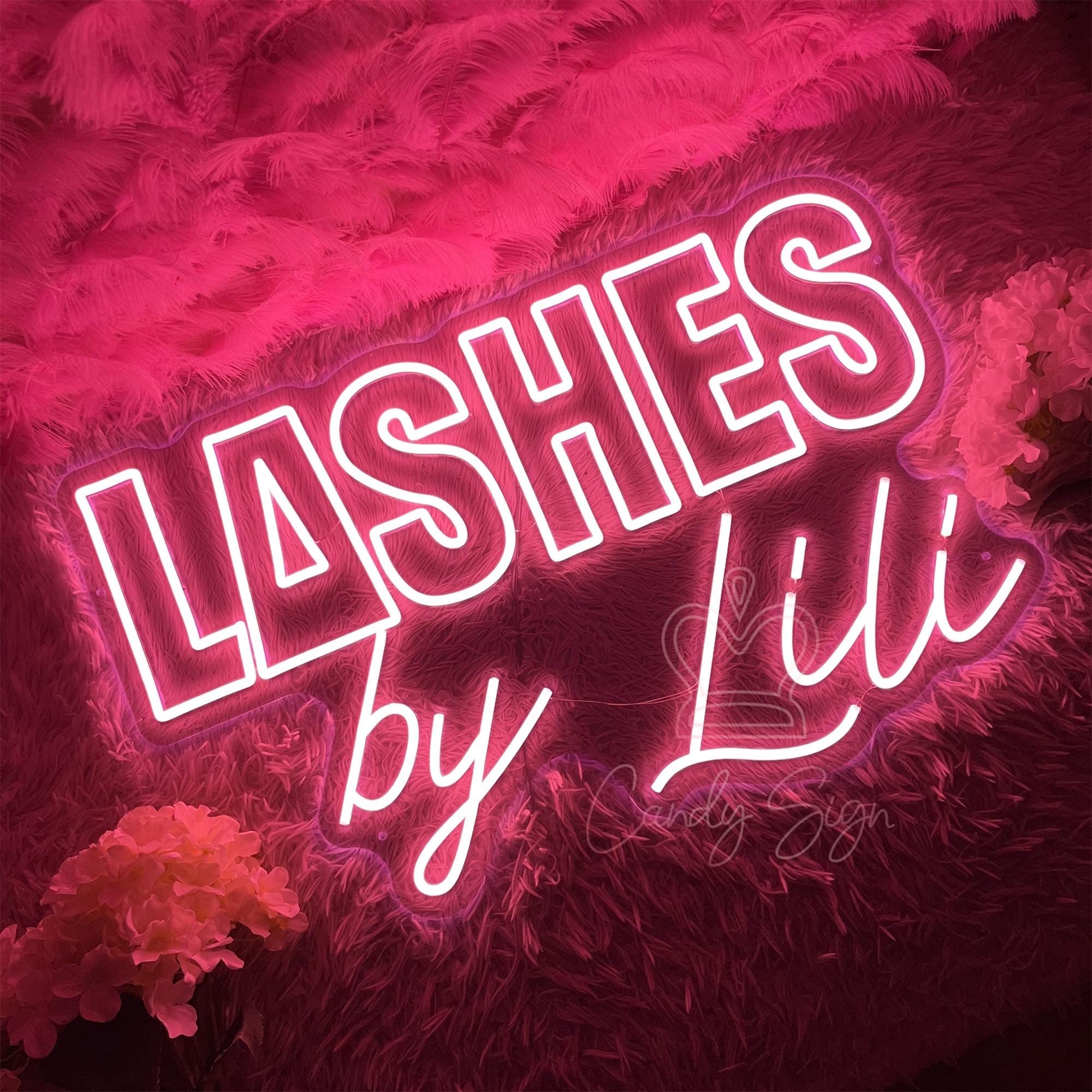 Lashes by Diamond Neon Sign,custom Lash Room Neon Decor,lash Salon Sign ...