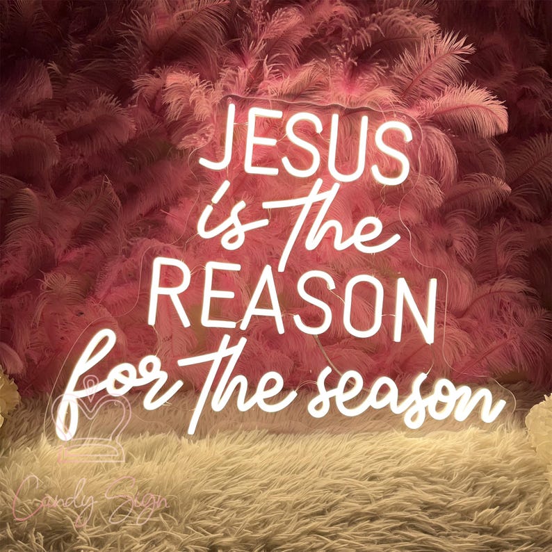 Jesus is the Reason for the Season Neon Sign,christmas Jesus LED Neon ...