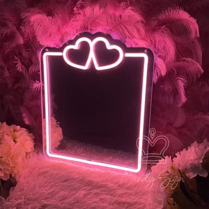 Custom Heart Mirror Neon Sign,y2k Mirror Neon Wall Art,beauty Salon ...