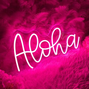 Aloha Neon Sign,custom Hawaii Tropical Pink LED Neon Light,summer Beach ...