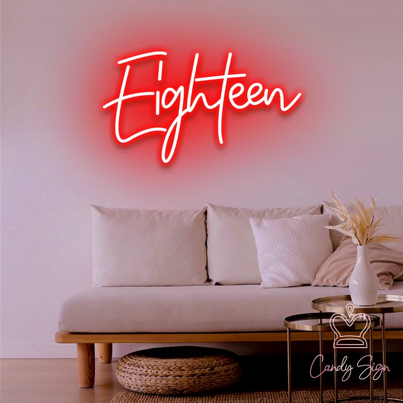 18 Eighteen Birthday Neon Signcustom Party Decorhandmade - Etsy