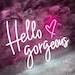 Hello Gorgeous Neon Sign,custom Heart Sign Salon Decorations,led Light ...